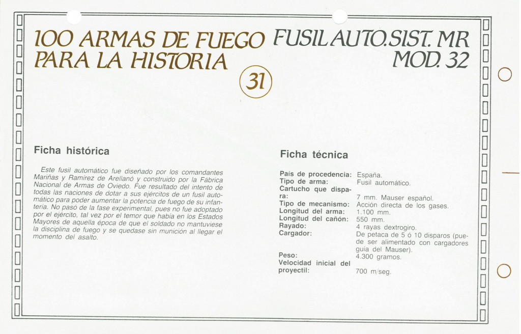 Spanish Sistema MR 1932 semiauto